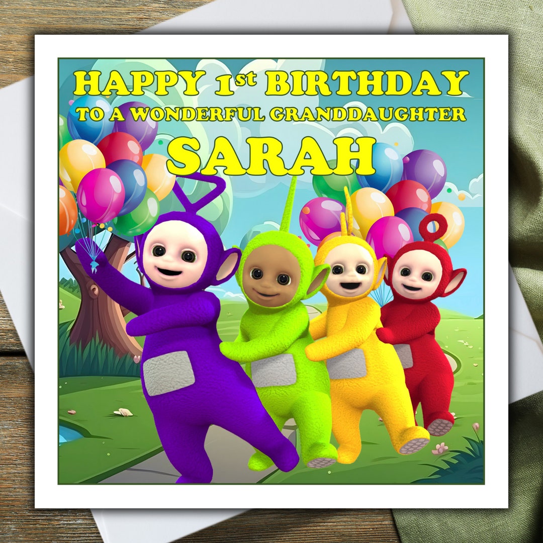 Teletubbies Birthday Cards Personalised With Any AGE RELATIONSHIP NAME ...
