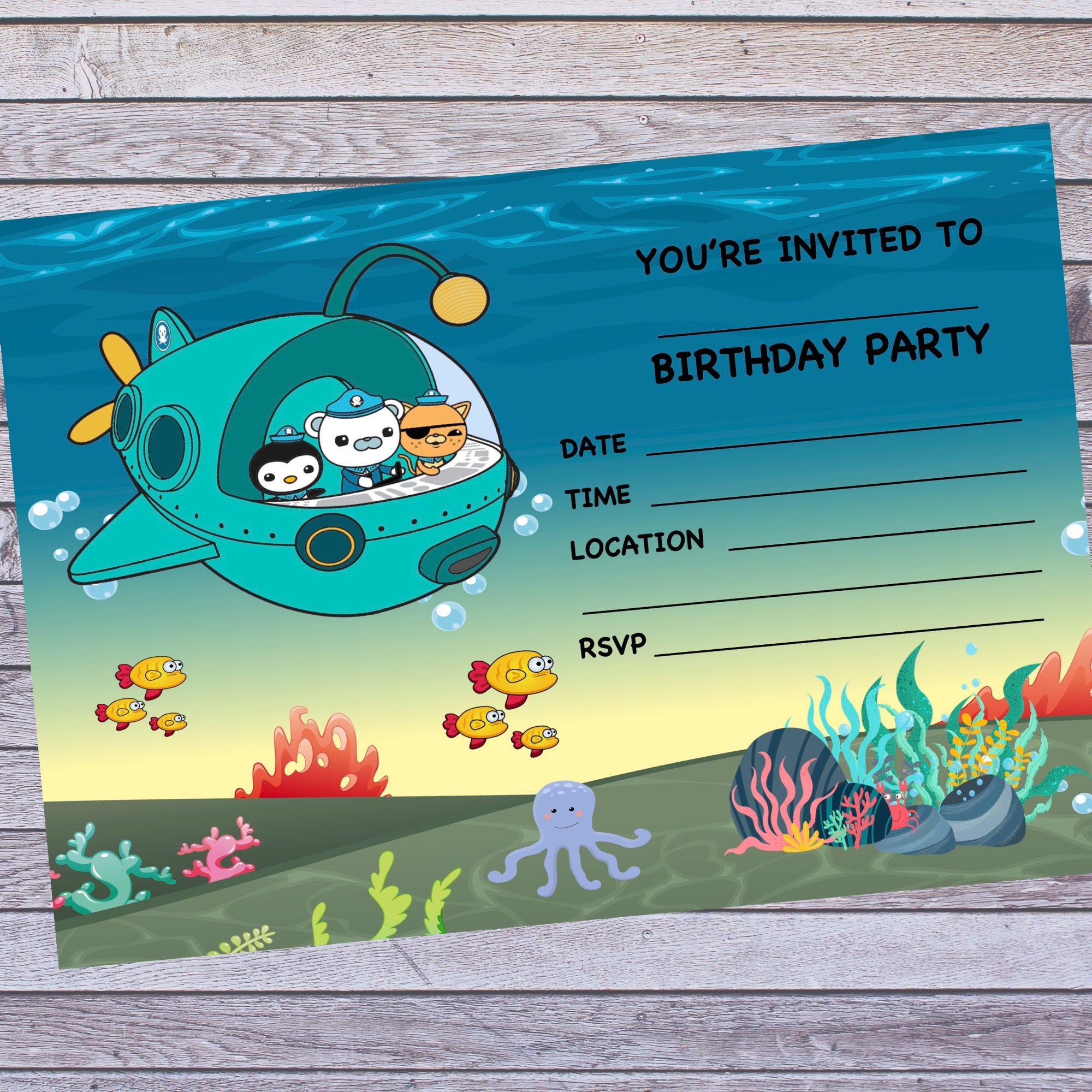 1A Personalised Octonauts Theme Birthday Cards Any Name - Etsy UK