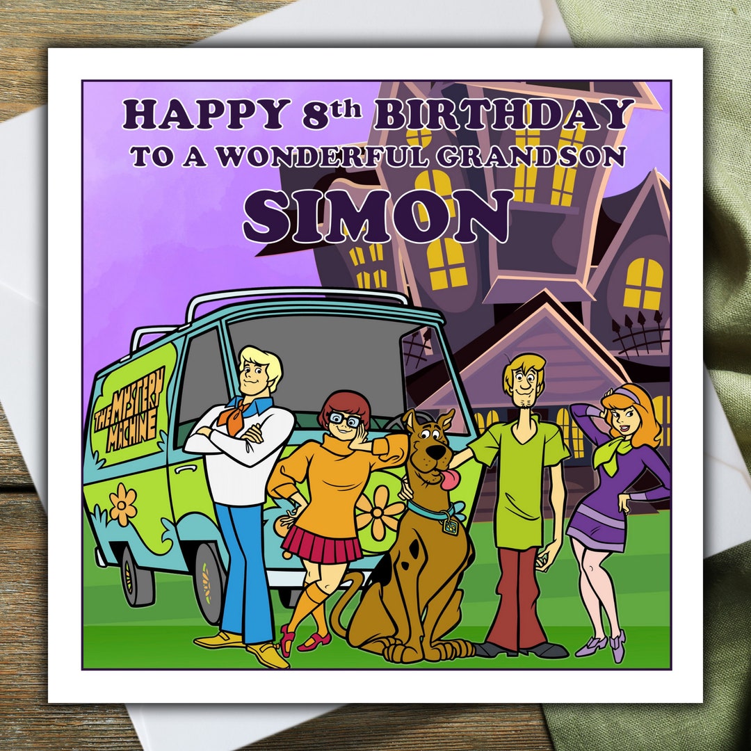 Scooby Doo Birthday Cards Personalised With Any AGE RELATIONSHIP NAME ...
