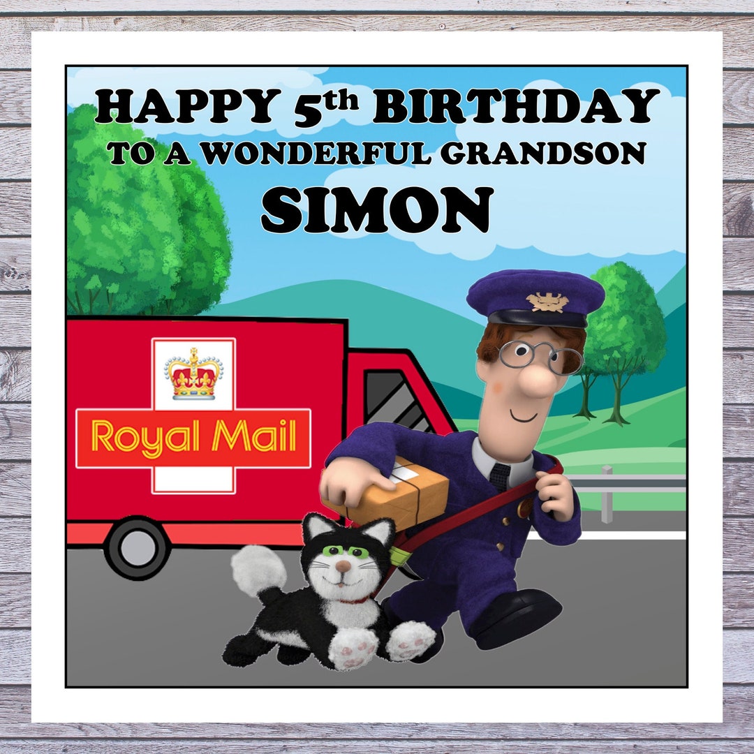 Postman Pat Personalised Birthday Cards Any Name, Age, Relationship - Etsy