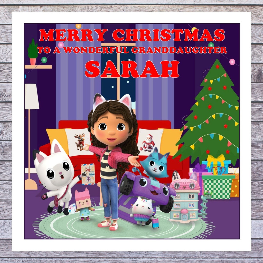 Gabby's Dollhouse Personalised Christmas Cards Any Name and ...