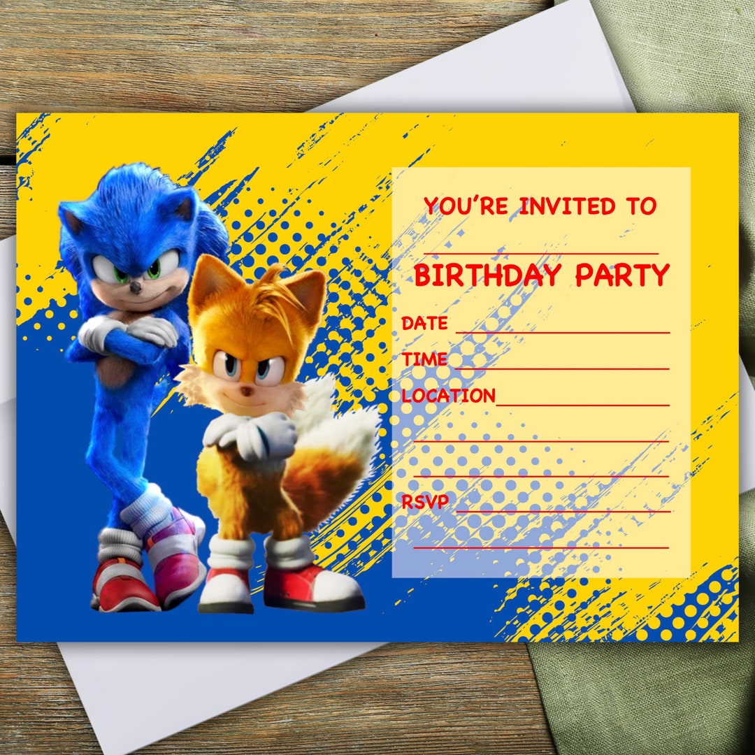 Sonic the Hedgehog Birthday Party Invitations 10 INVITATIONS ...