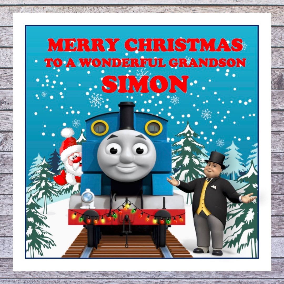 Thomas the Tank Engine Personalised Christmas Cards Any Name and ...