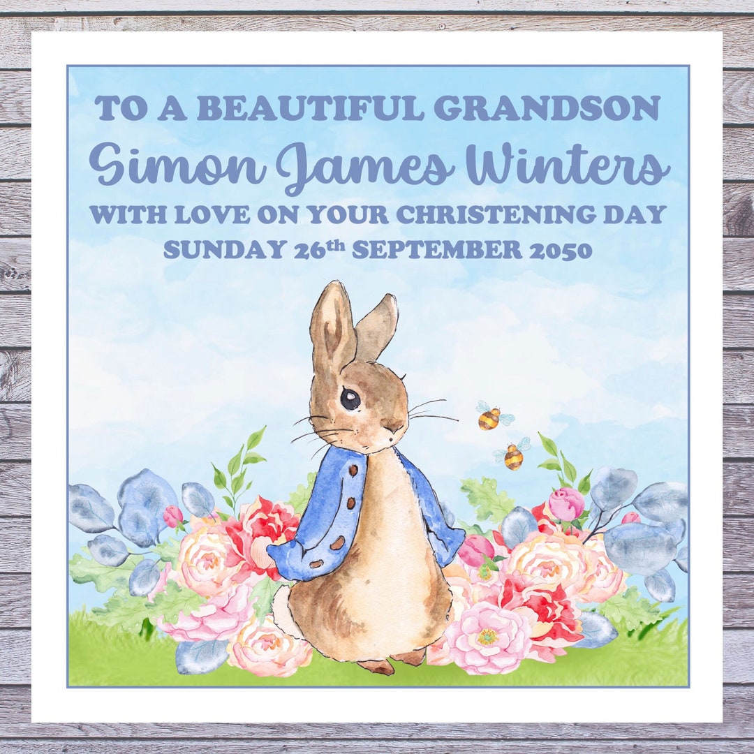 Peter Rabbit Christening Cards Personalised With Any Ceremony ...