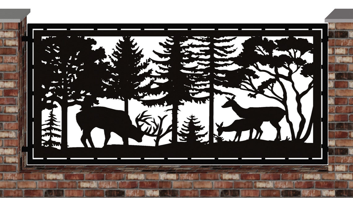 Buck-rub-doe-fawn-30x60-cm - Dxf File - Laser Cut - Plasma Cut - Etsy