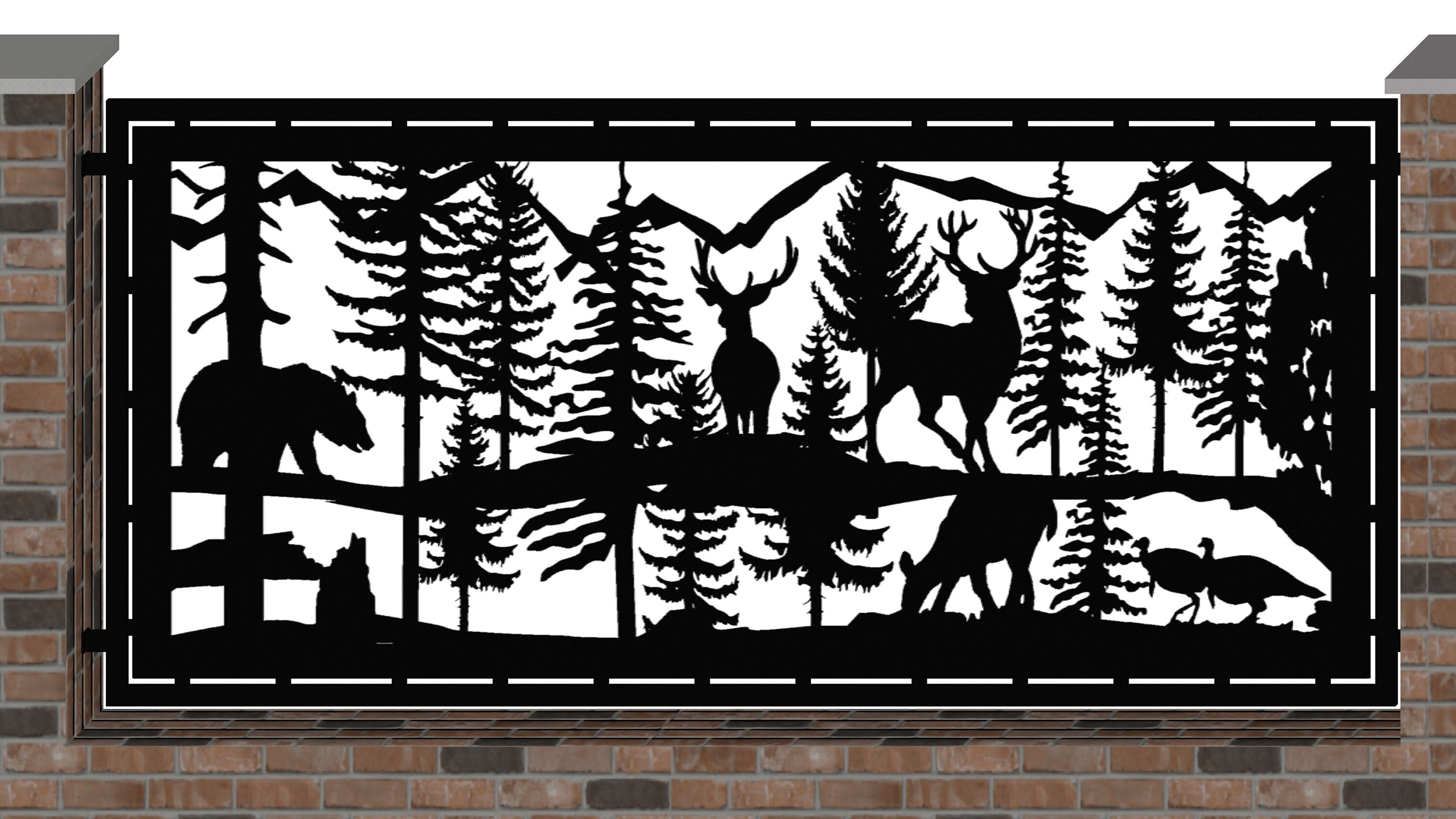 Turkeys-bucks-doe-bear-24x48-cm - Dxf File - Laser Cut - Plasma Cut - Etsy