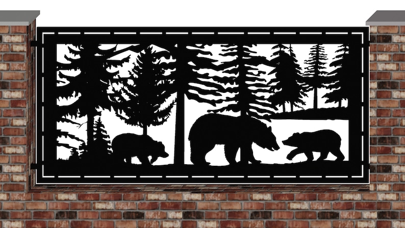 Bear-trees-24x48-cm - Dxf File - Laser Cut - Plasma Cut - Etsy
