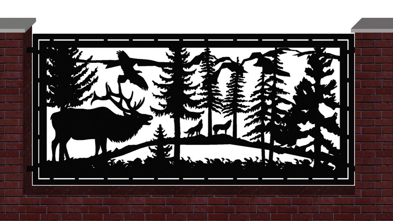 Elk-eagle-wolves-30x60-cm Dxf File Laser Cut Plasma Cut - Etsy