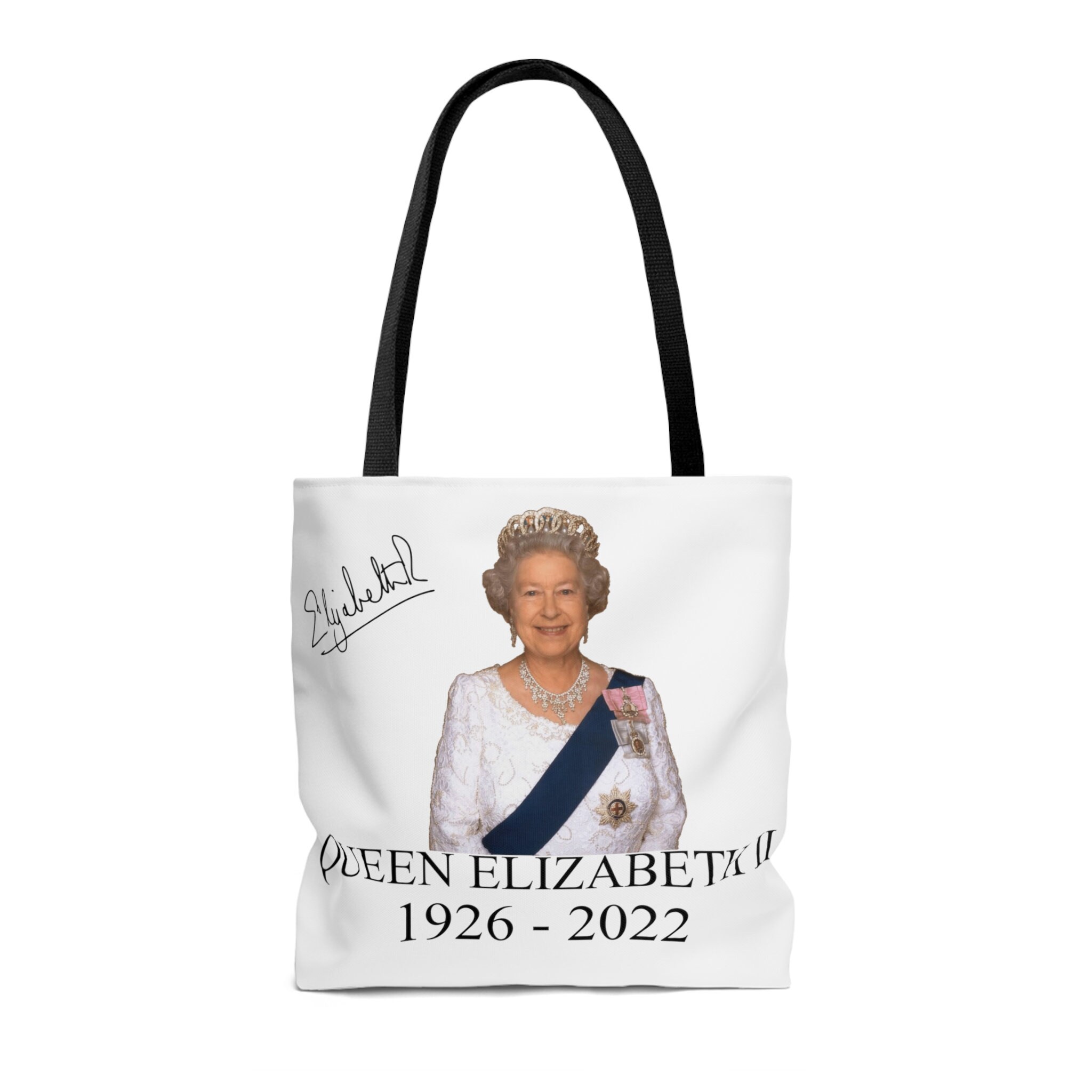 Royal Essence: Queen Elizabeth II Inspired Tote Bag With Tiara, Blue ...