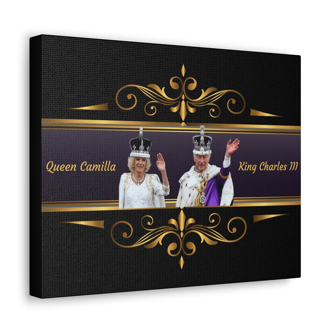 Elegant Canvas Wrap - King Charles III and Queen Camilla - Handcrafted ...