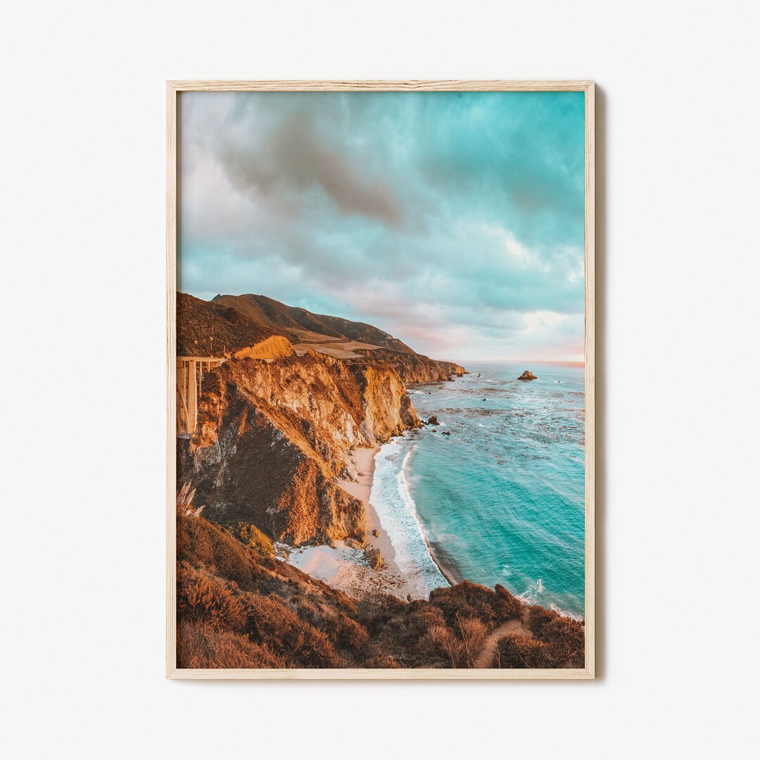 Pacific Coast Highway Colorful Poster Print No 1, Pacific Coast Highway ...