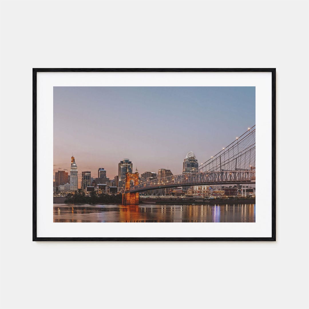 Cincinnati Colorful Poster Print Horizontal, Cincinnati Photo Wall Art ...