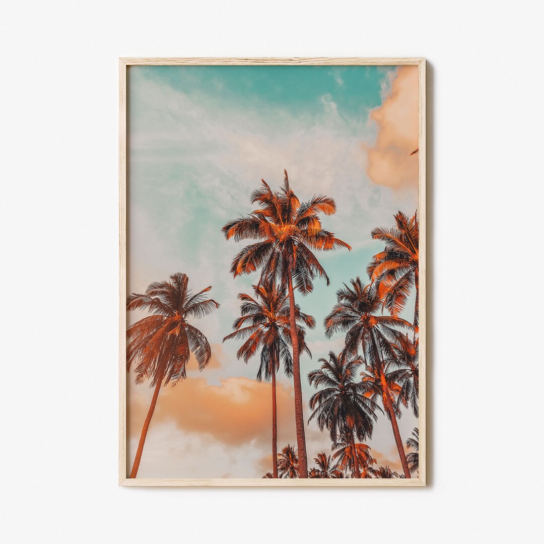 Palm Trees Colorful Poster Print No 10, Palm Trees Photo Wall Art, Wall ...