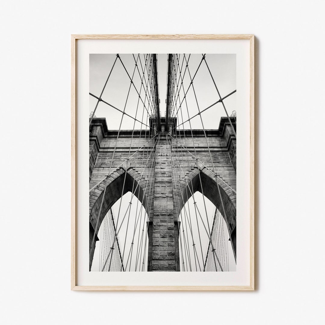 Brooklyn Bridge Photo Poster Print, Brooklyn Bridge Black and White ...