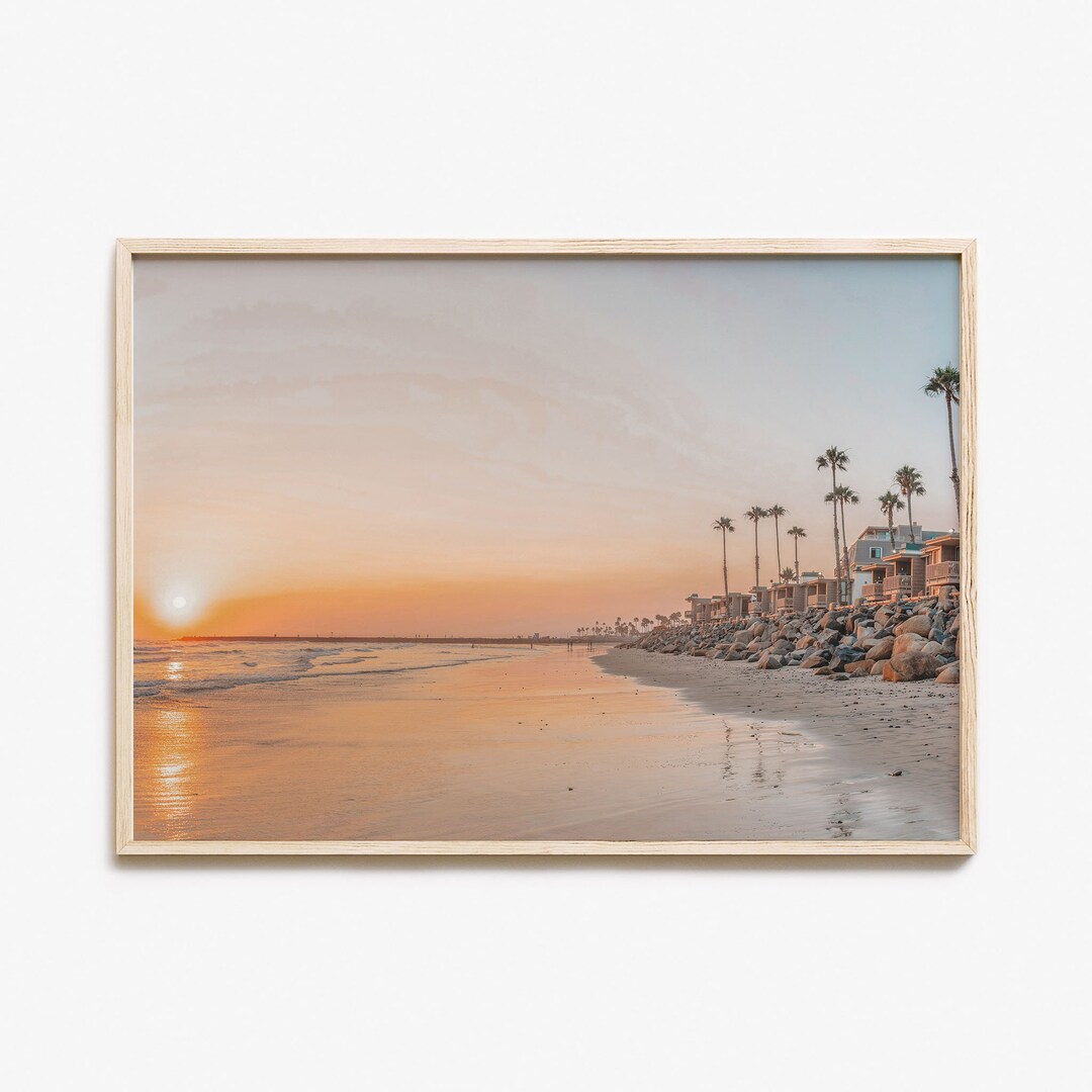 Oceanside Colorful Poster Print Horizontal, Oceanside Photo Wall Art ...