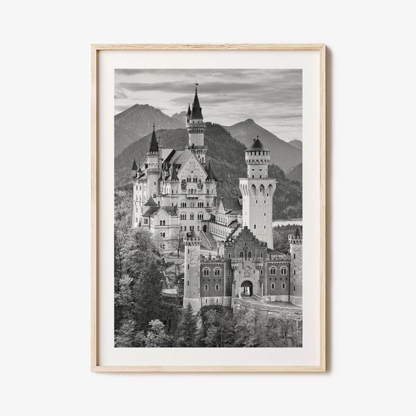 Black and White Castle Wall Art - Etsy