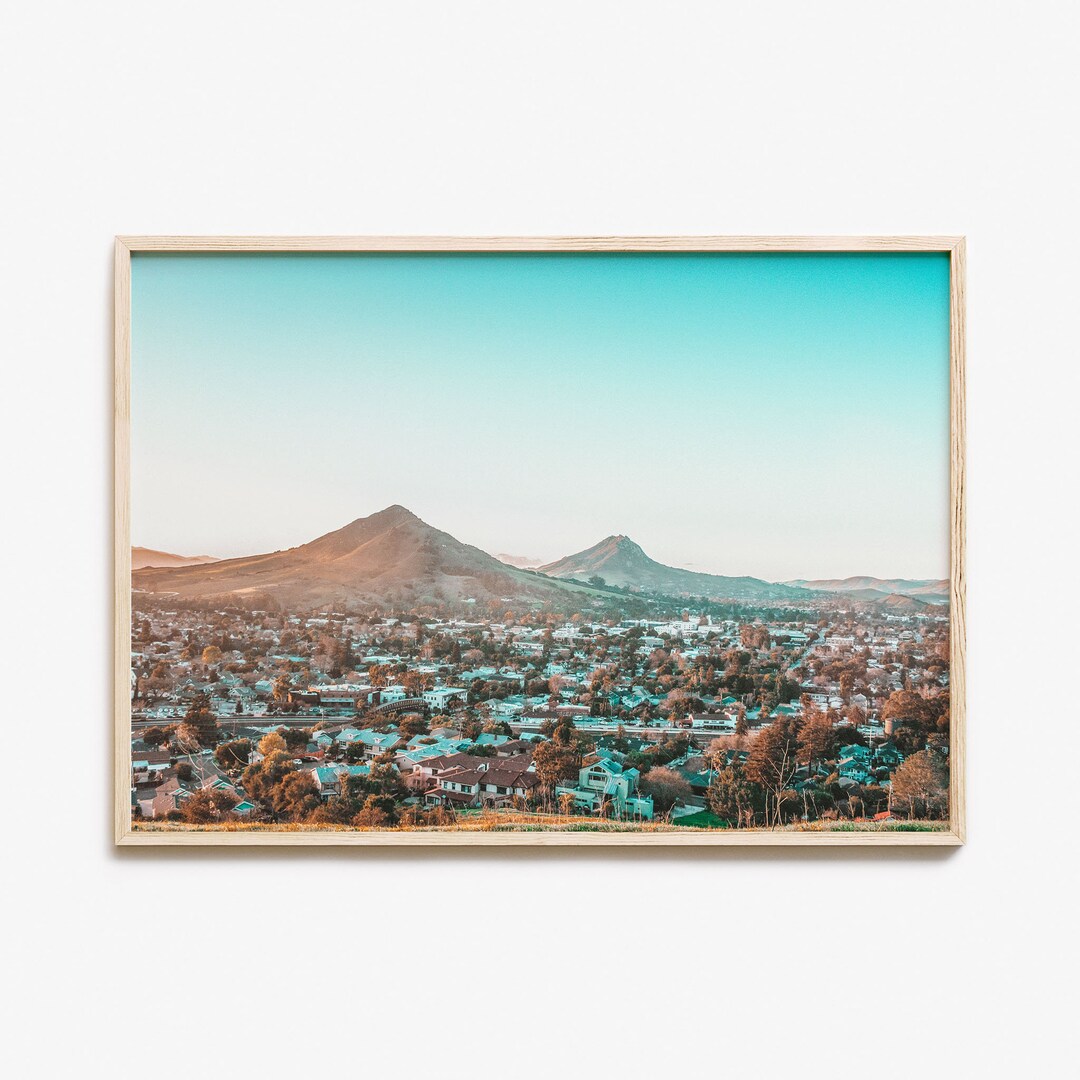San Luis Obispo Colorful Poster Print Horizontal, San Luis Obispo Photo ...
