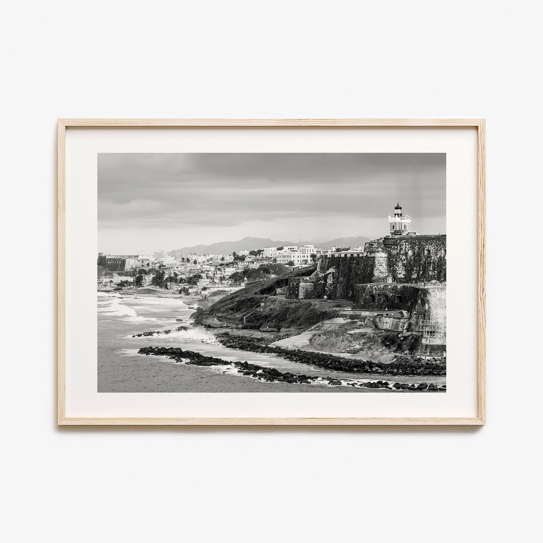 Puerto Rico Photo Poster Print Horizontal, Puerto Rico Black and White ...