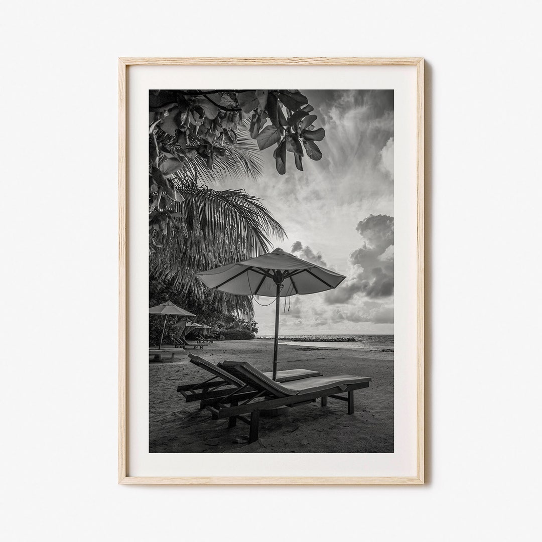 Beach Photo Poster Print No 1, Beach Black and White Wall Art, Beach ...