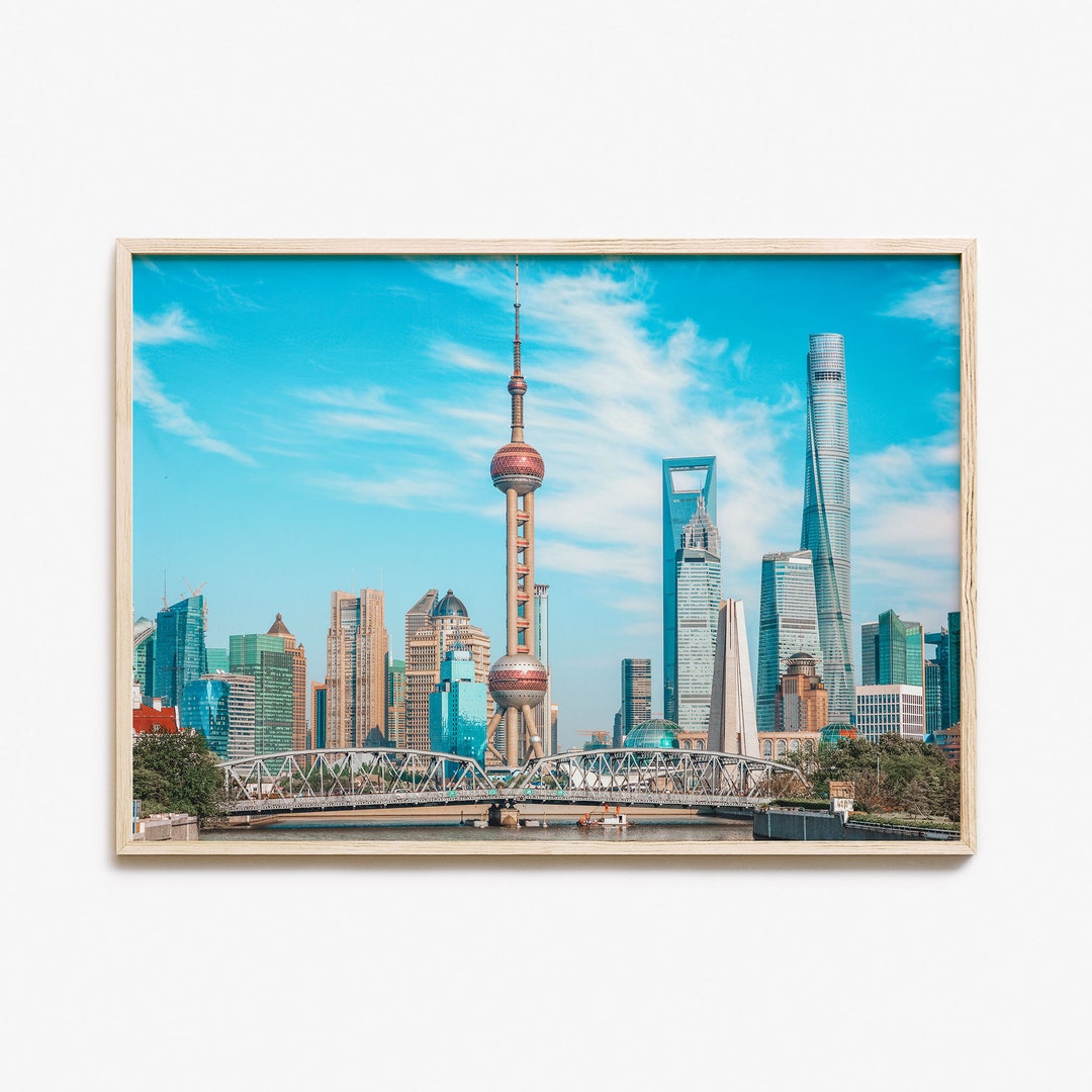 Shanghai Colorful Poster Print Horizontal, Shanghai Photo Wall Art ...