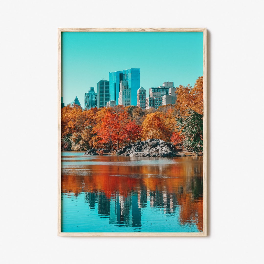 Central Park Colorful Poster Print No 1, Central Park Photo Art ...
