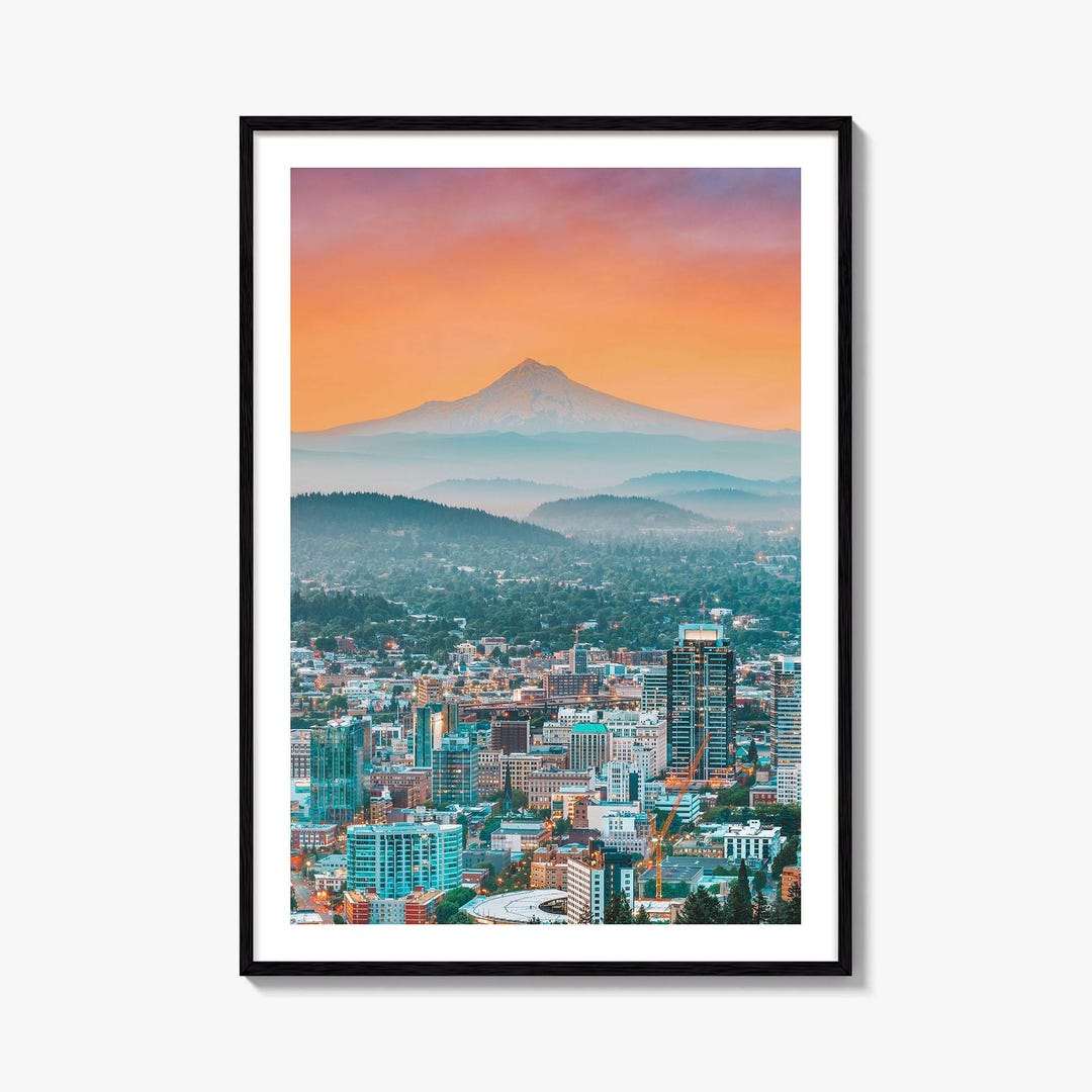 Portland Oregon Colorful Poster Print, Portland Oregon Photo Wall Art ...