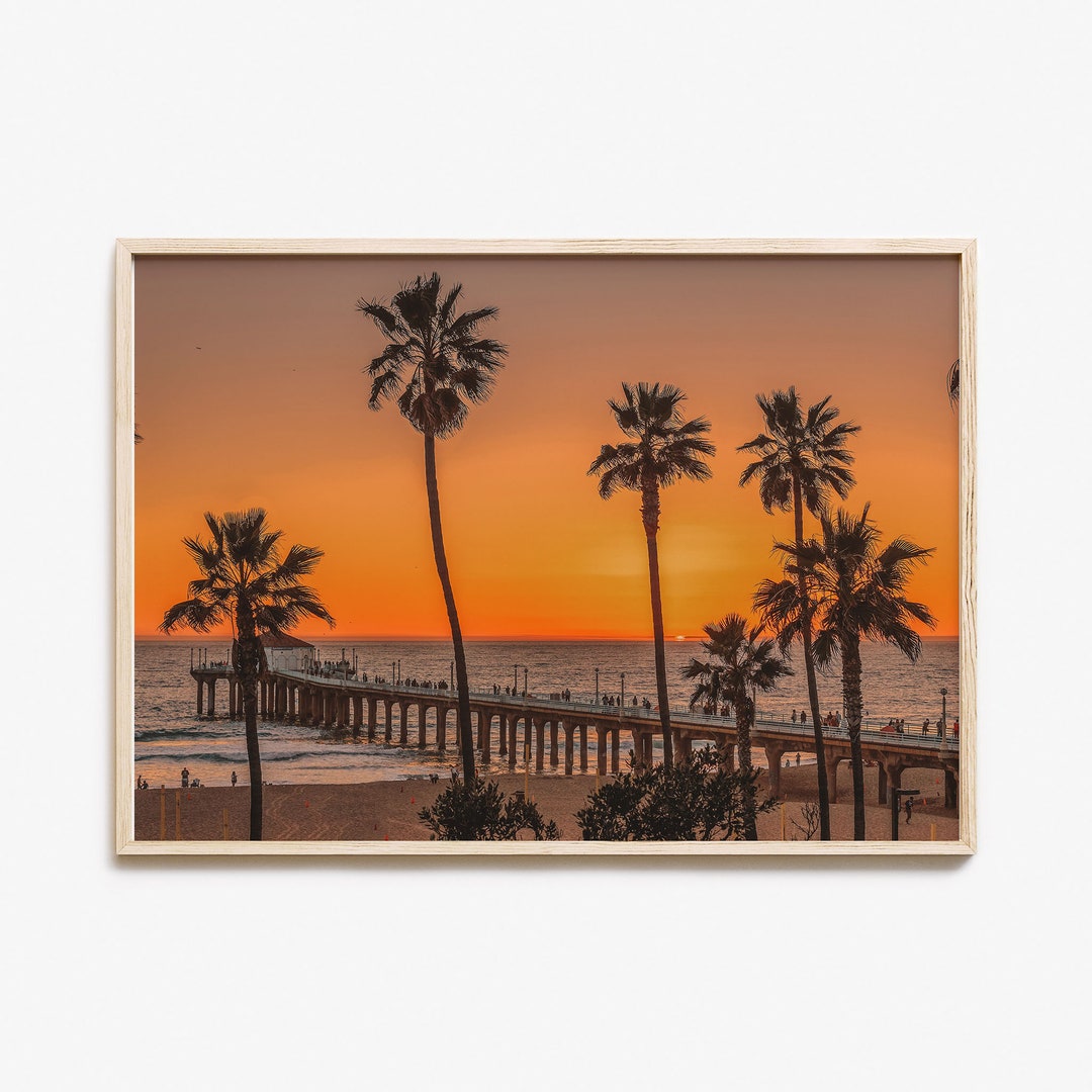 Malibu Colorful Poster Print Horizontal, Malibu Photo Wall Art, Malibu ...