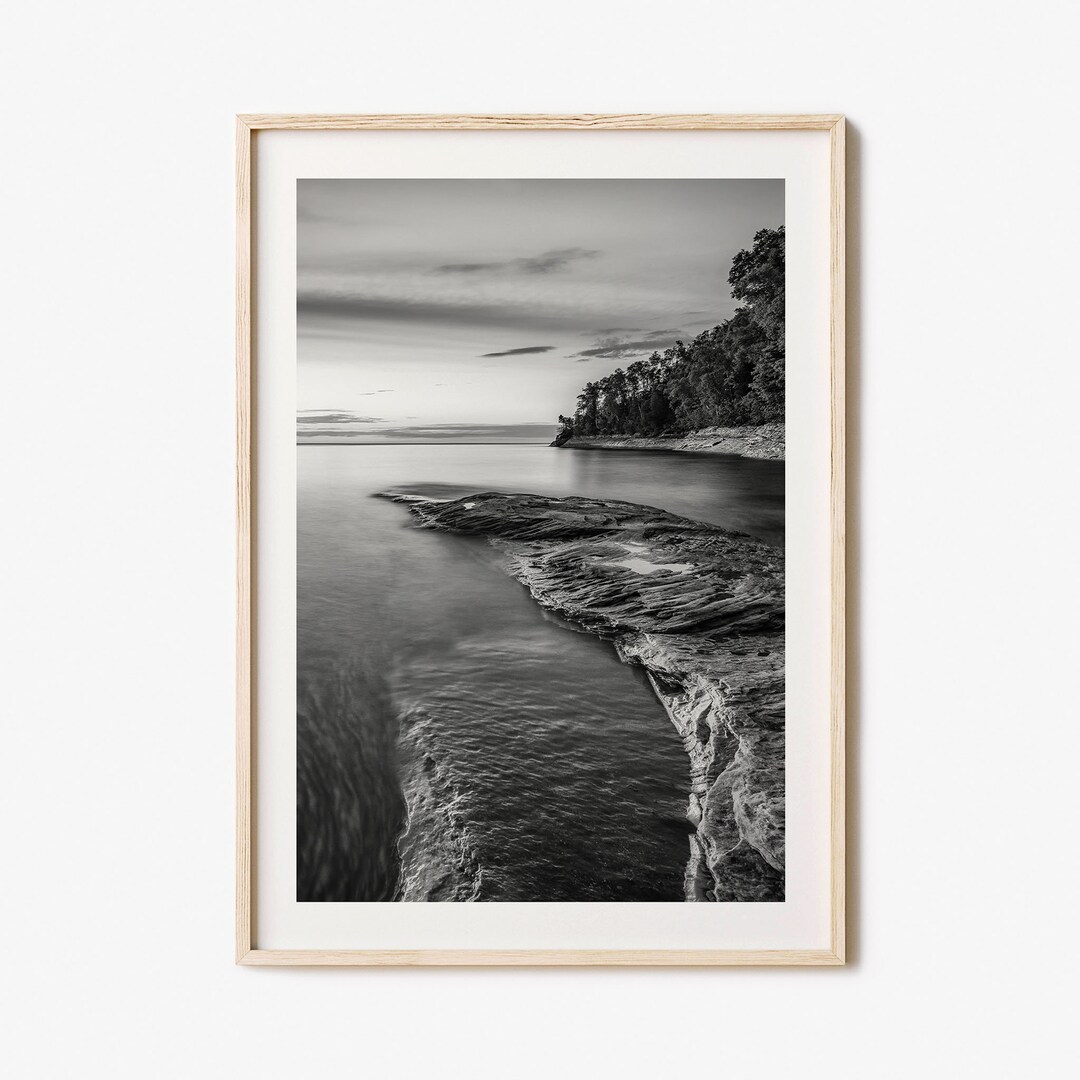 Lake Michigan Photo Poster Print No 1, Lake Michigan Black and White ...