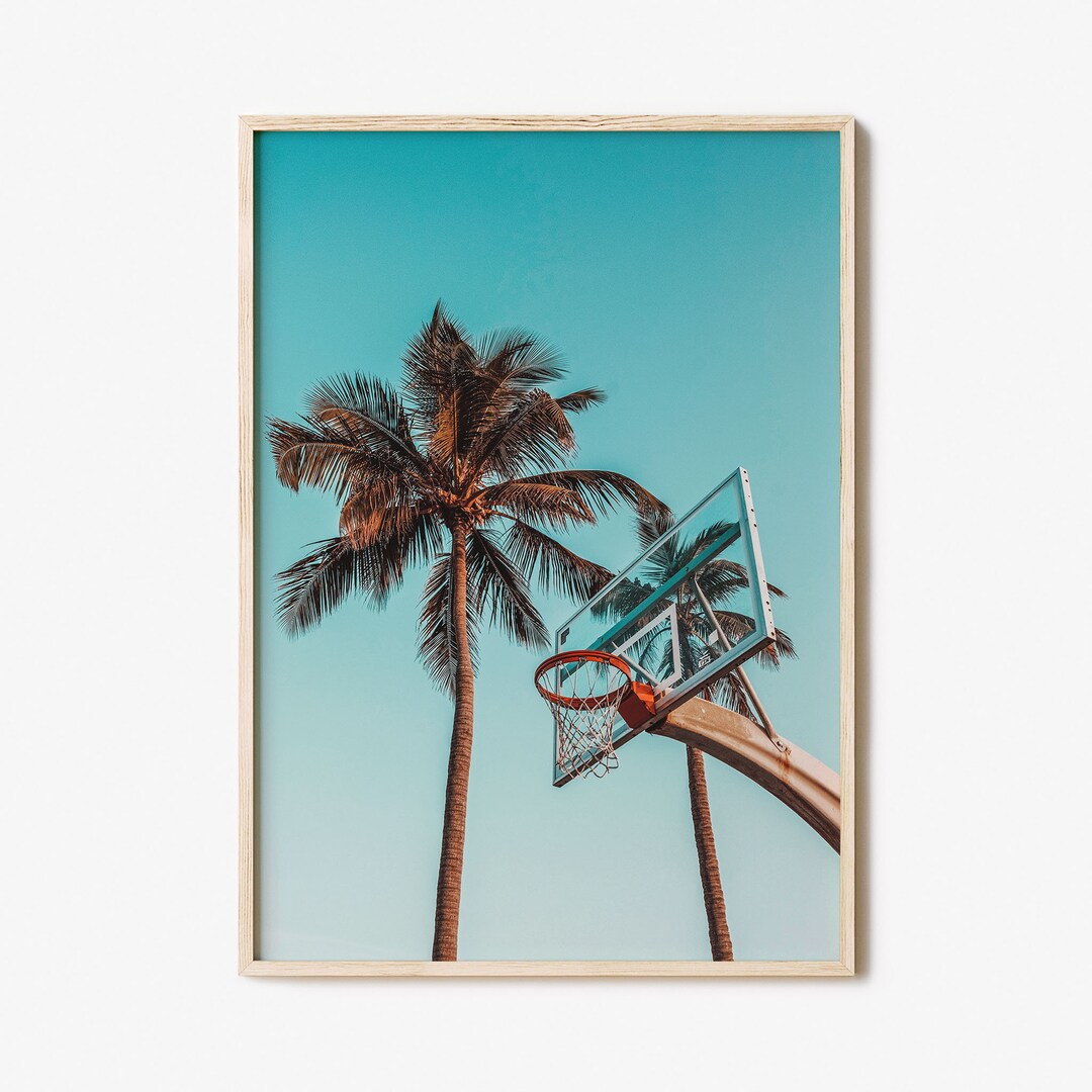 Basketball Court Colorful Poster Print No 4, Basketball Court Photo ...