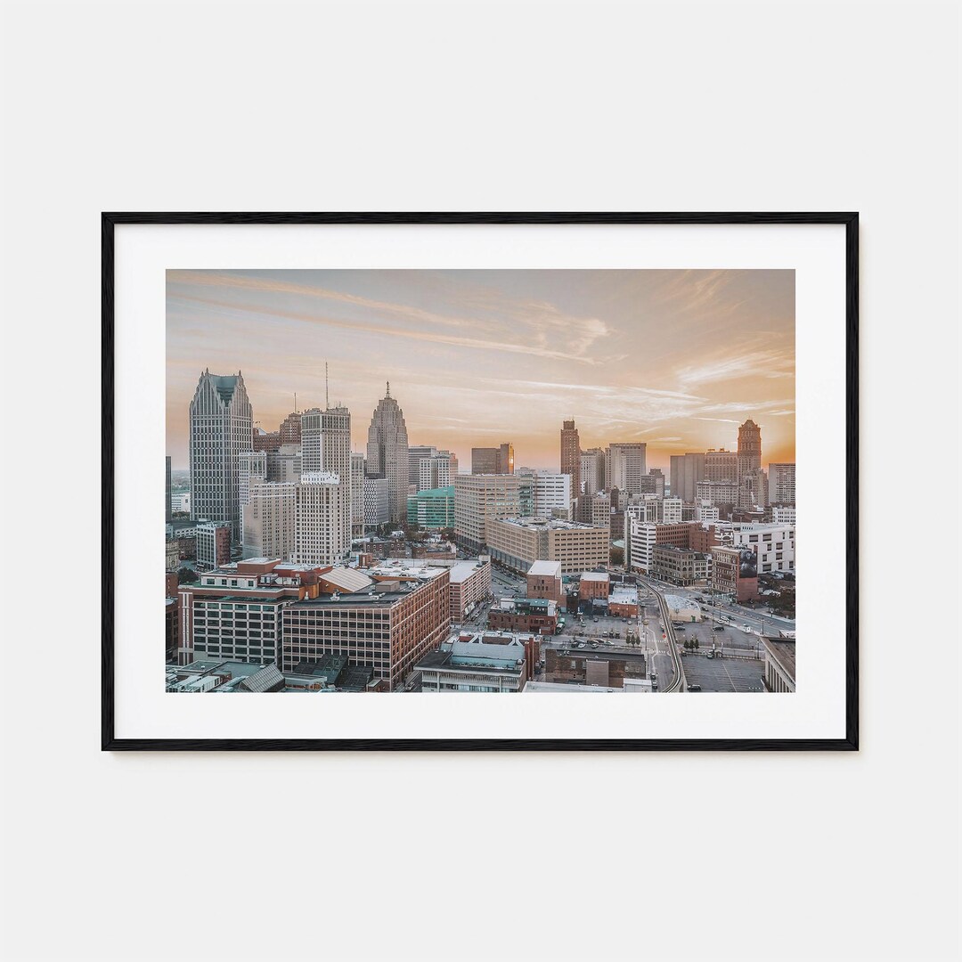 Detroit Colorful Poster Print Horizontal, Detroit Photo Art, Detroit ...