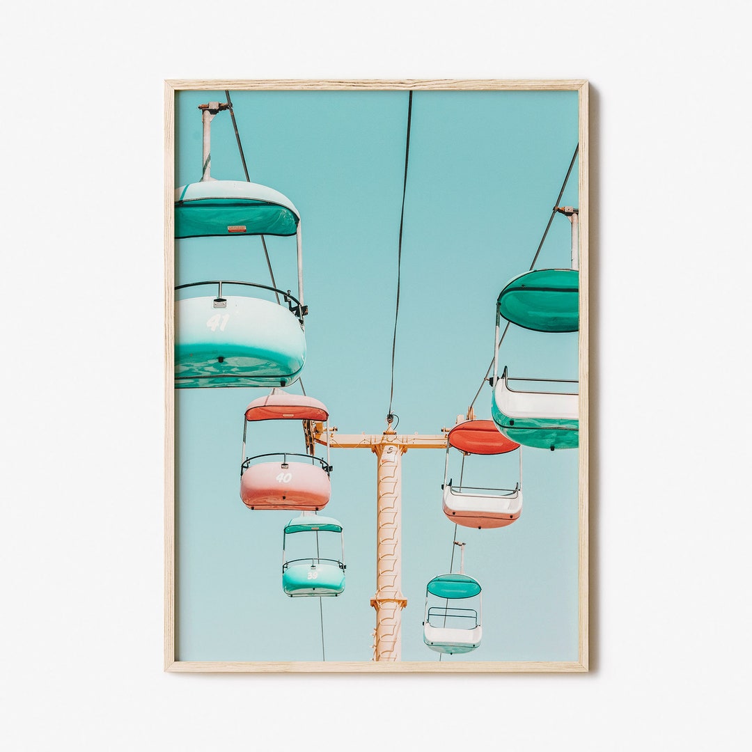 Sky Glider Ride Colorful Poster Print, Sky Glider Ride Photo Wall Art ...