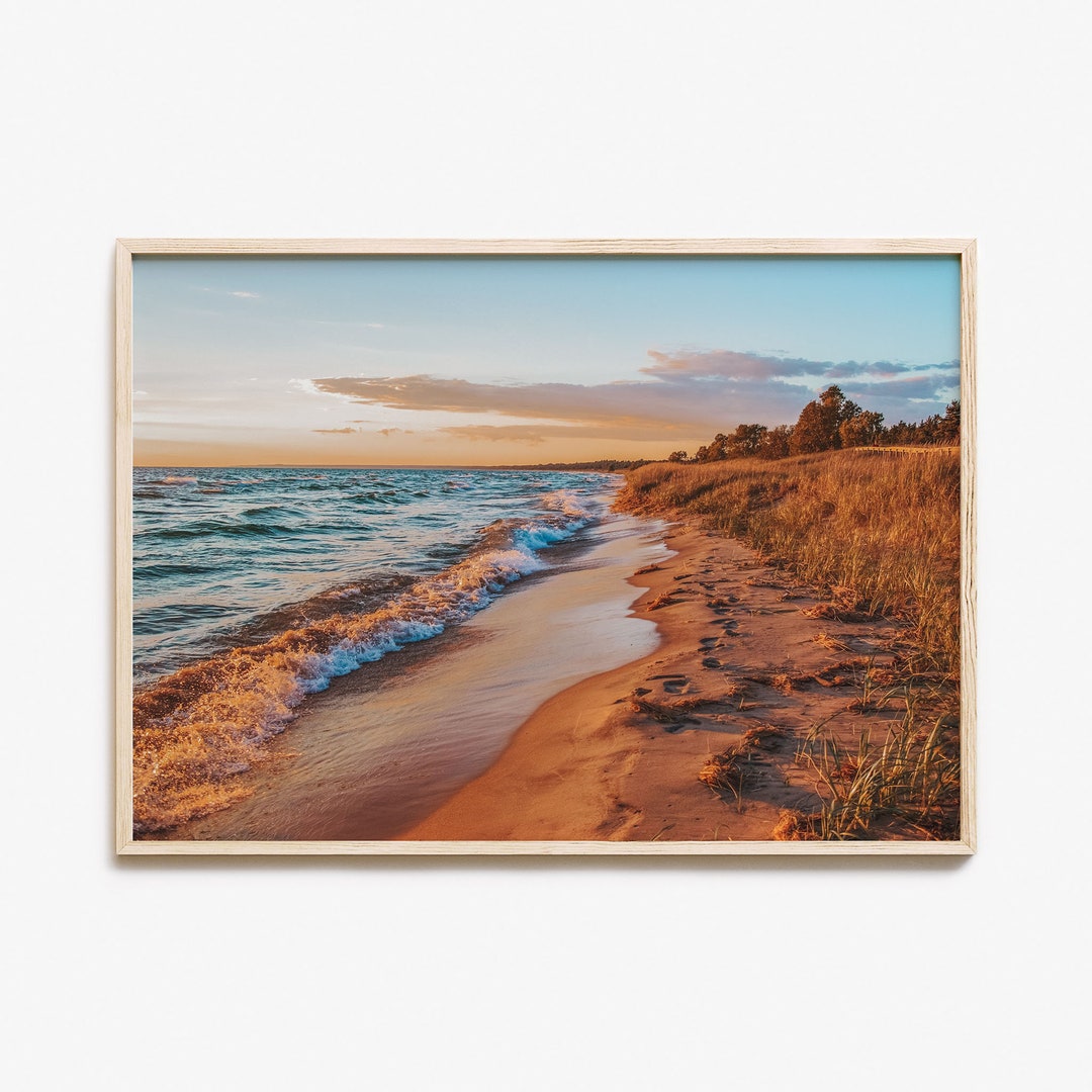 Lake Michigan Colorful Poster Print Horizontal Lake Michigan - Etsy