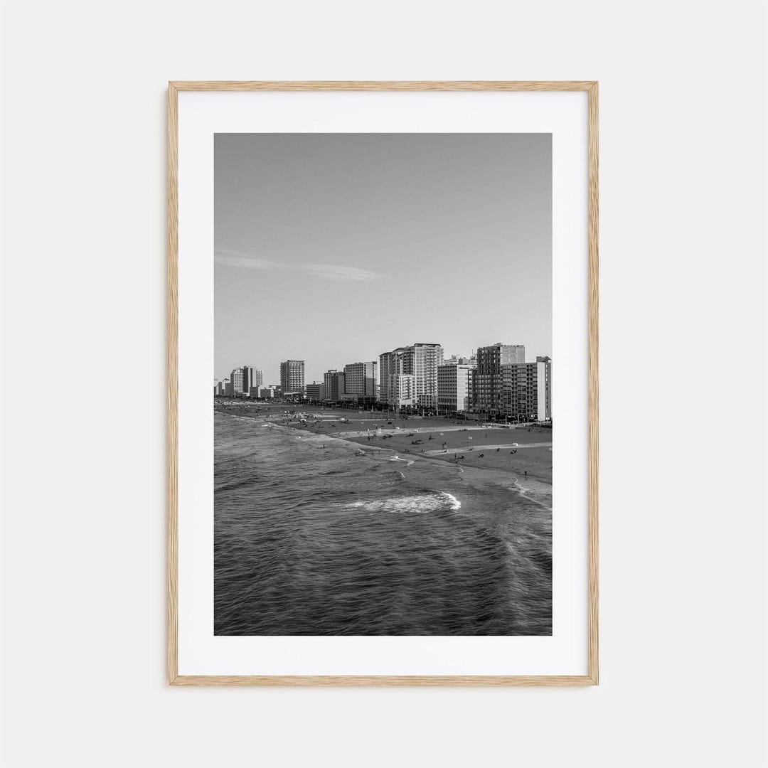 Virginia Beach Photo Poster Print, Virginia Beach Black and White Wall ...