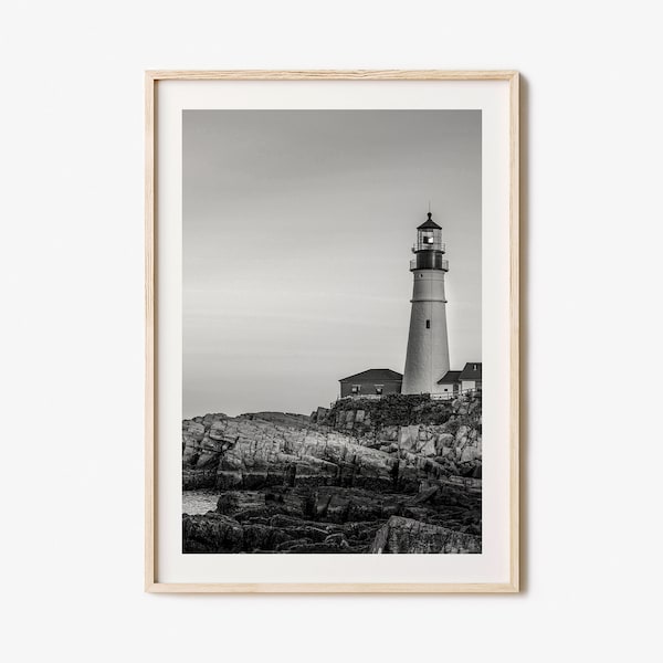 Black and White Lighthouse Poster - Etsy