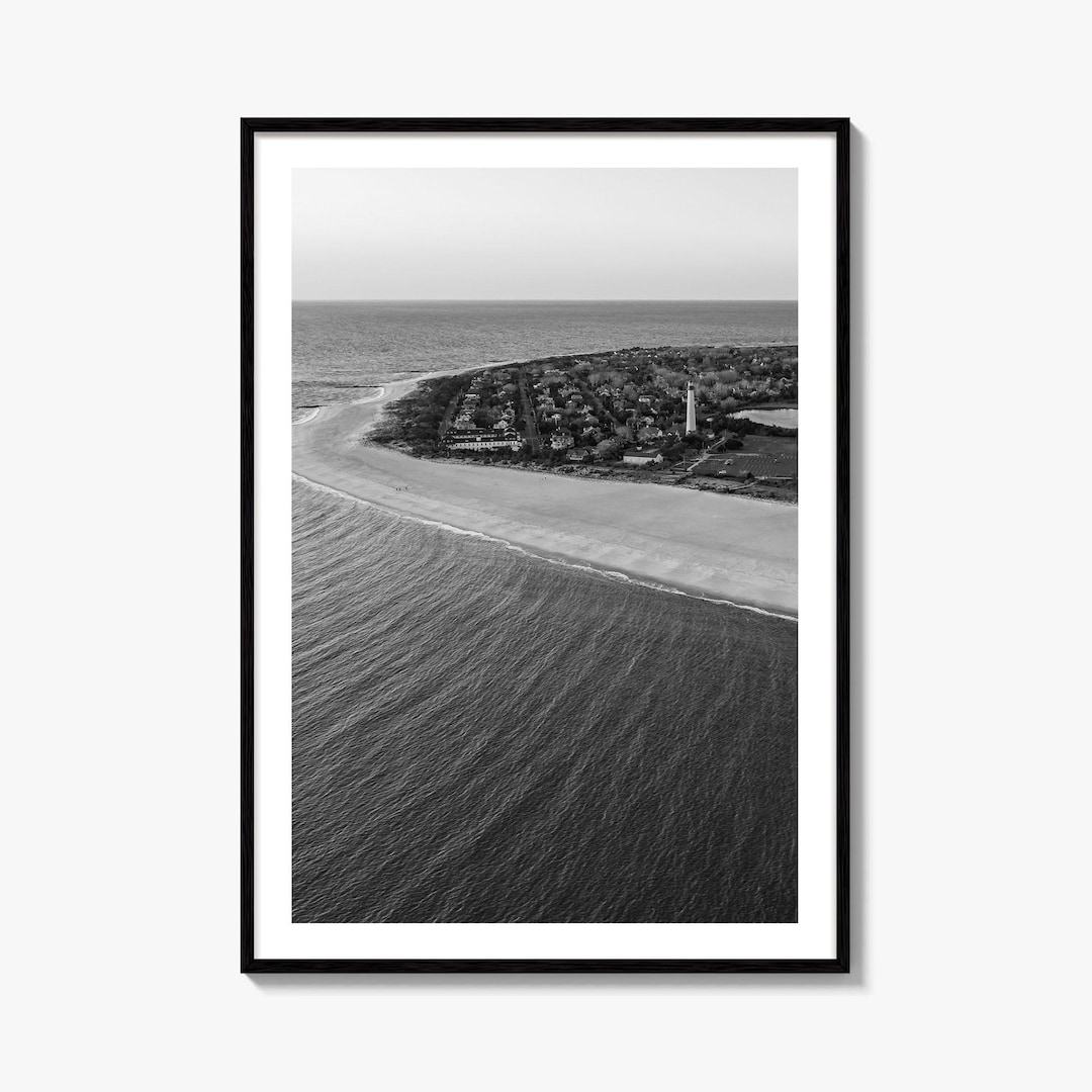 Cape May Point Black and White Fine Art Photo Print, New Jersey, Aerial ...