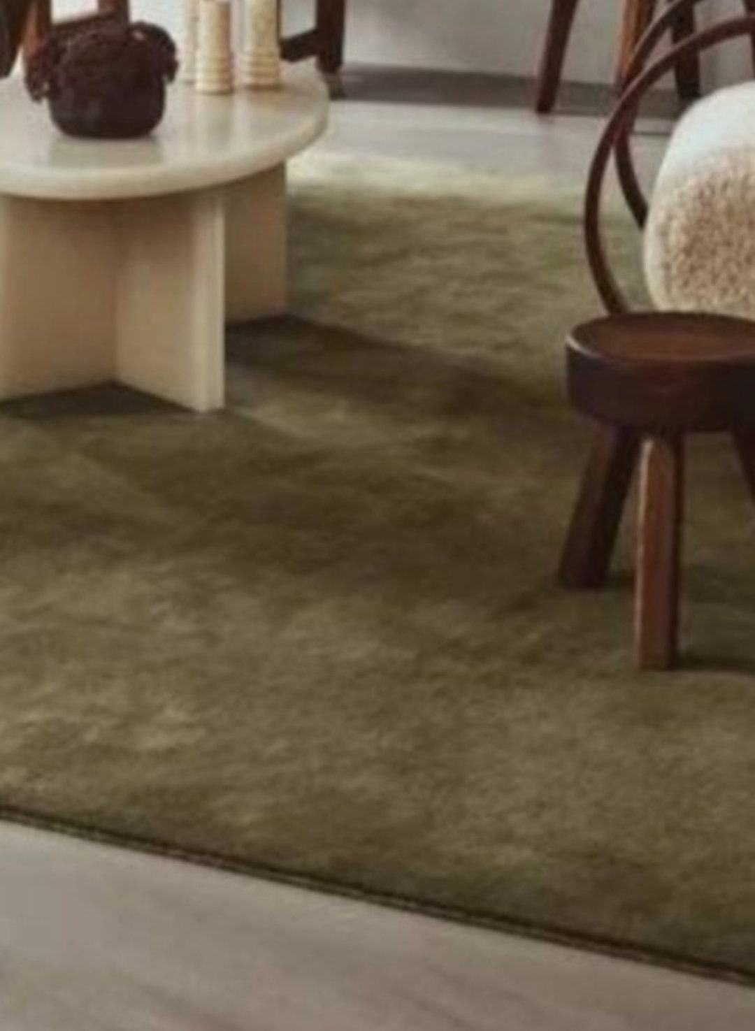 Handtufted Olive Green Rectangular Shape Tufted Rugs for Living Room ...