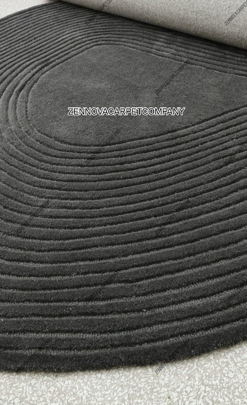 Irregular Shape Charcoal Hand Tufted Rugs for Living Room Home Decor ...