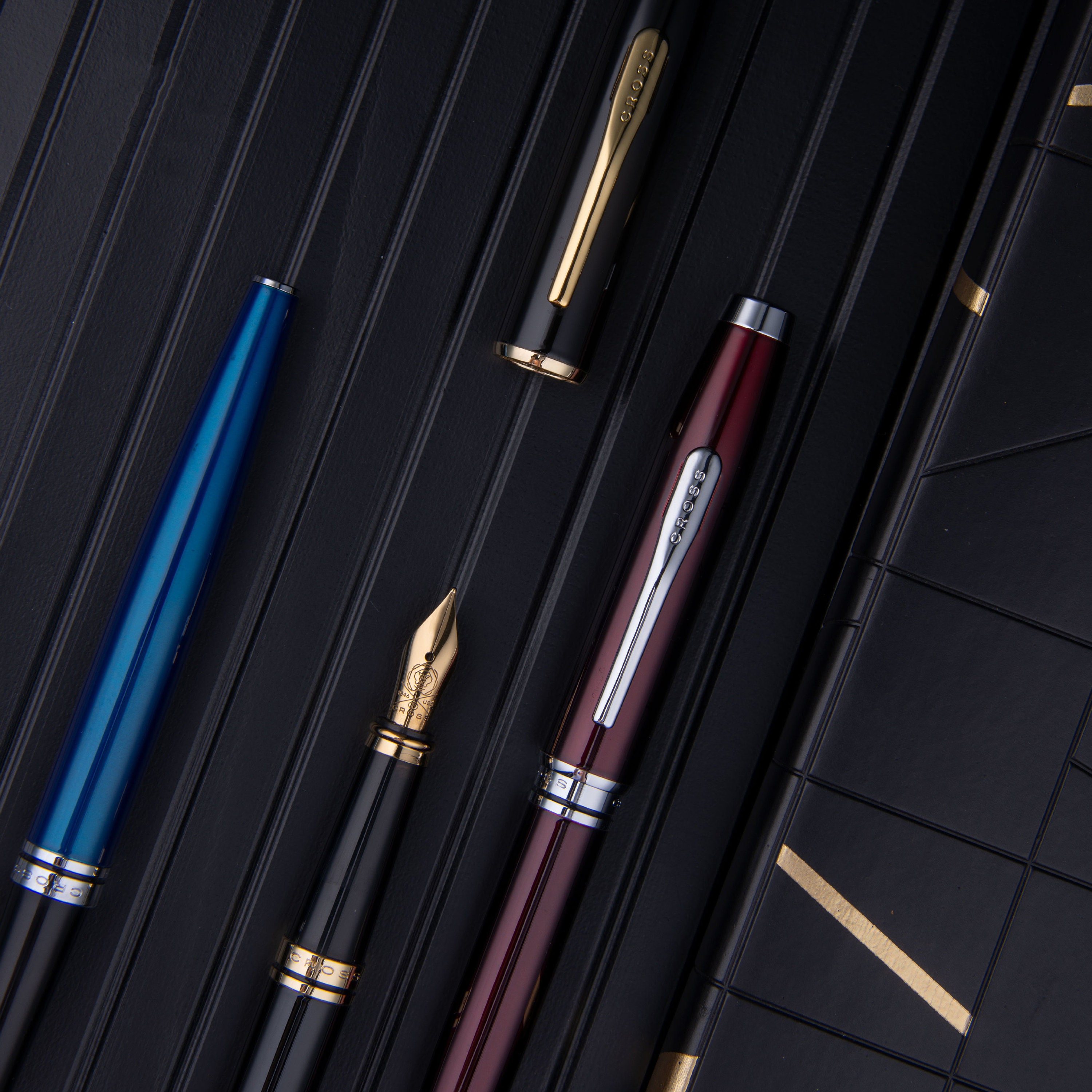 Free Engraving A.T CROSS Fountain Ballpoint Pen With Cross Gift Box ...