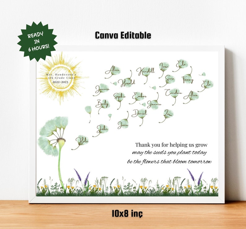 Teacher Appreciation Gift From Class Personalized Teacher Gift End of ...
