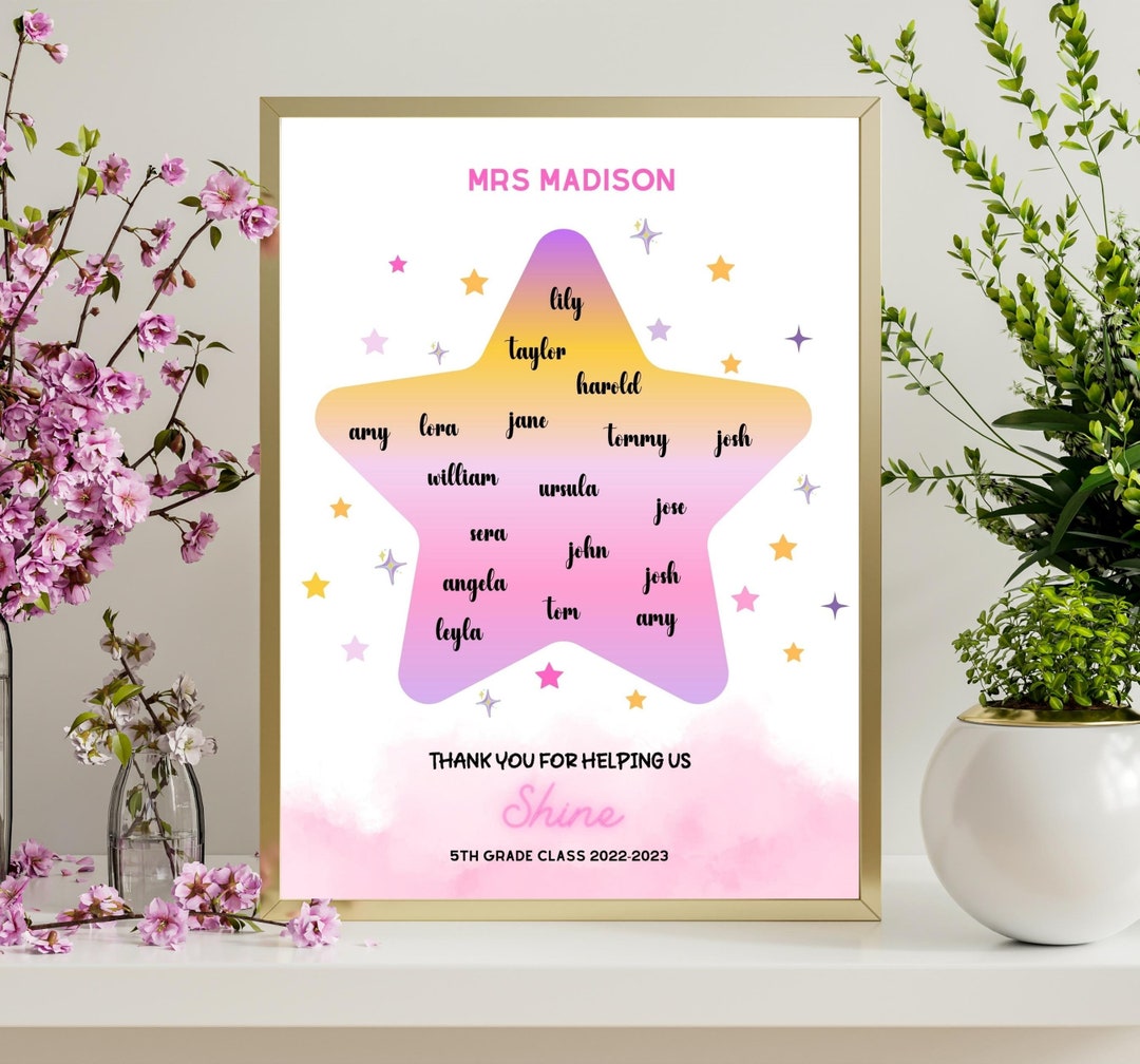 Personalized Teacher Star Gift, Teacher Appreciation Gift for Teacher ...