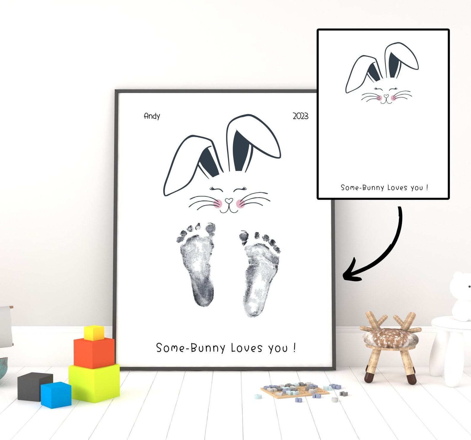 Easter Printable Kids Footprint Keepsake Baby's First Easter Keepsake ...