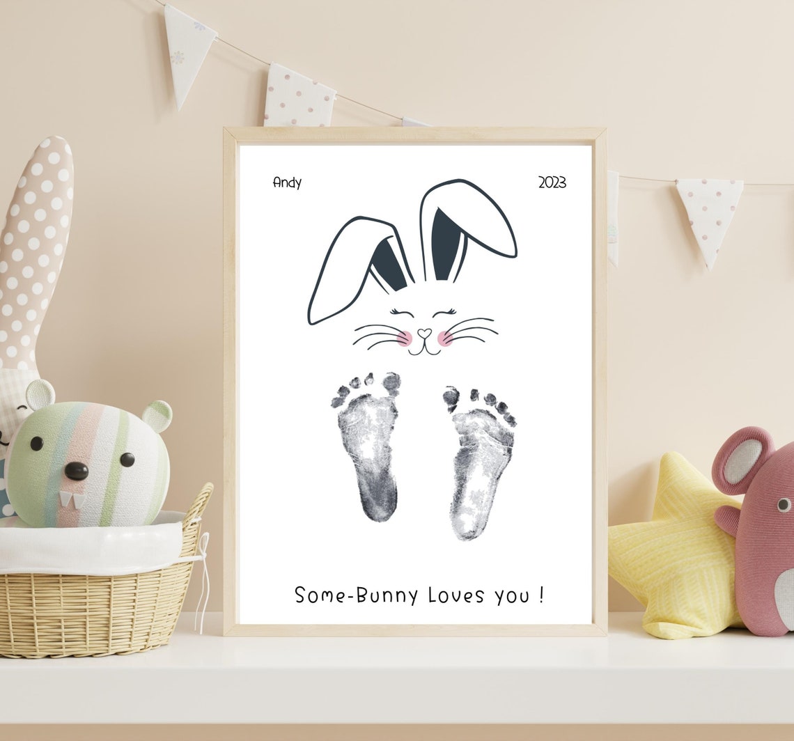 Easter Printable Kids Footprint Keepsake Baby's First Easter Keepsake ...