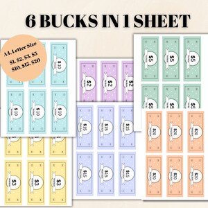 Editable Kids Reward Bucks, Earn Money Chart, PDF Reward System for ...