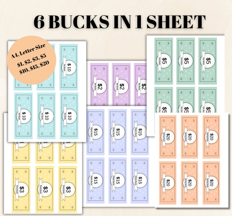 Editable Kids Reward Bucks, Earn Money Chart, PDF Reward System for ...