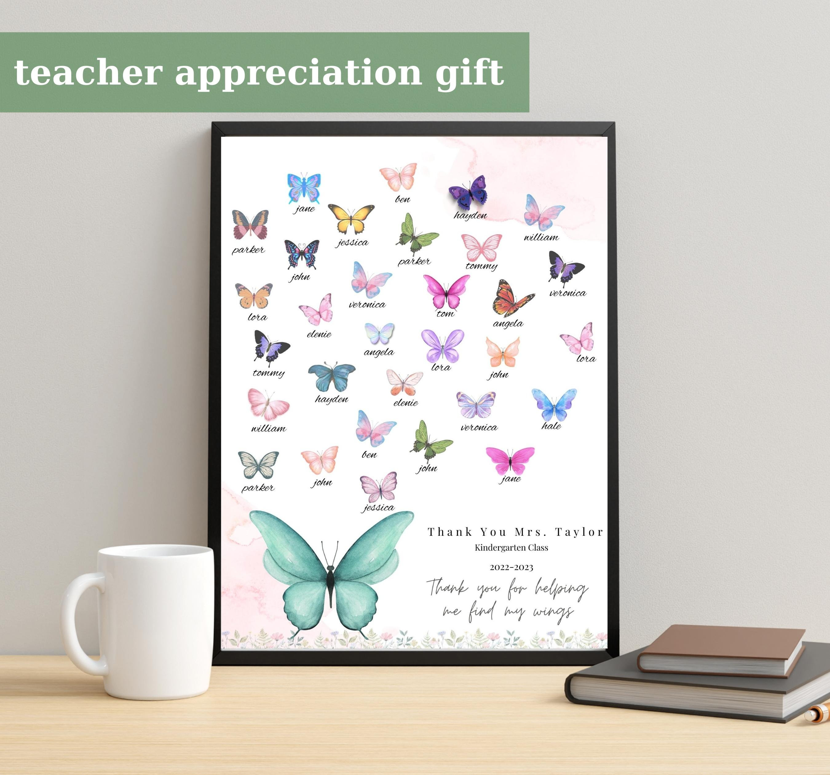 Personalised Teacher Print, Class Gift With Names, Thank You Teacher ...