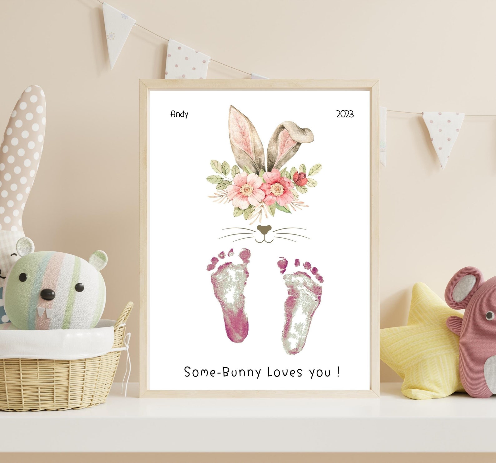 Easter Printable, Kids Footprint Keepsake, Baby's First Easter Keepsake ...
