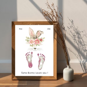Easter Printable, Kids Footprint Keepsake, Baby's First Easter Keepsake ...