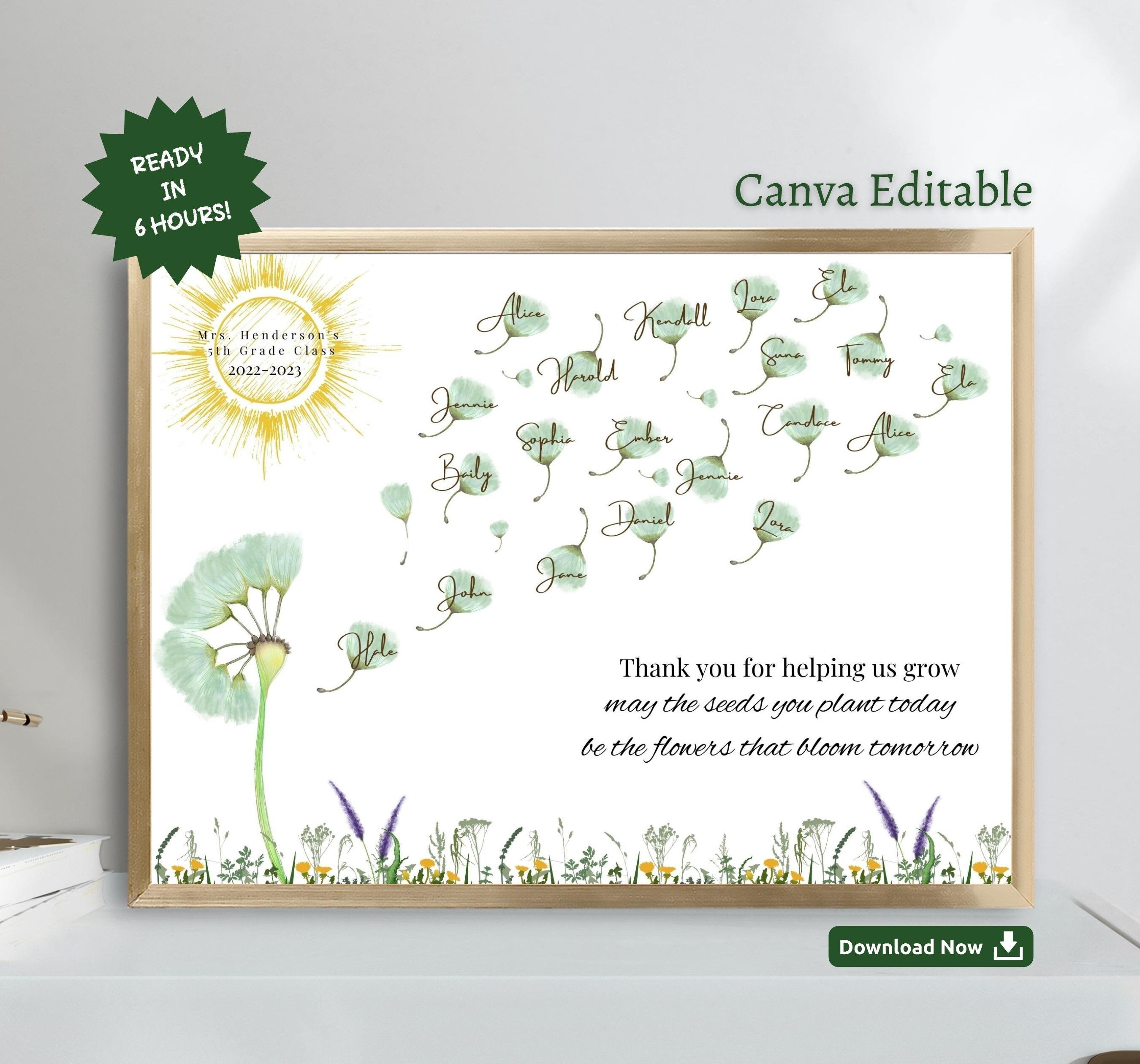 Teacher Appreciation Gift From Class Personalized Teacher Gift End of ...