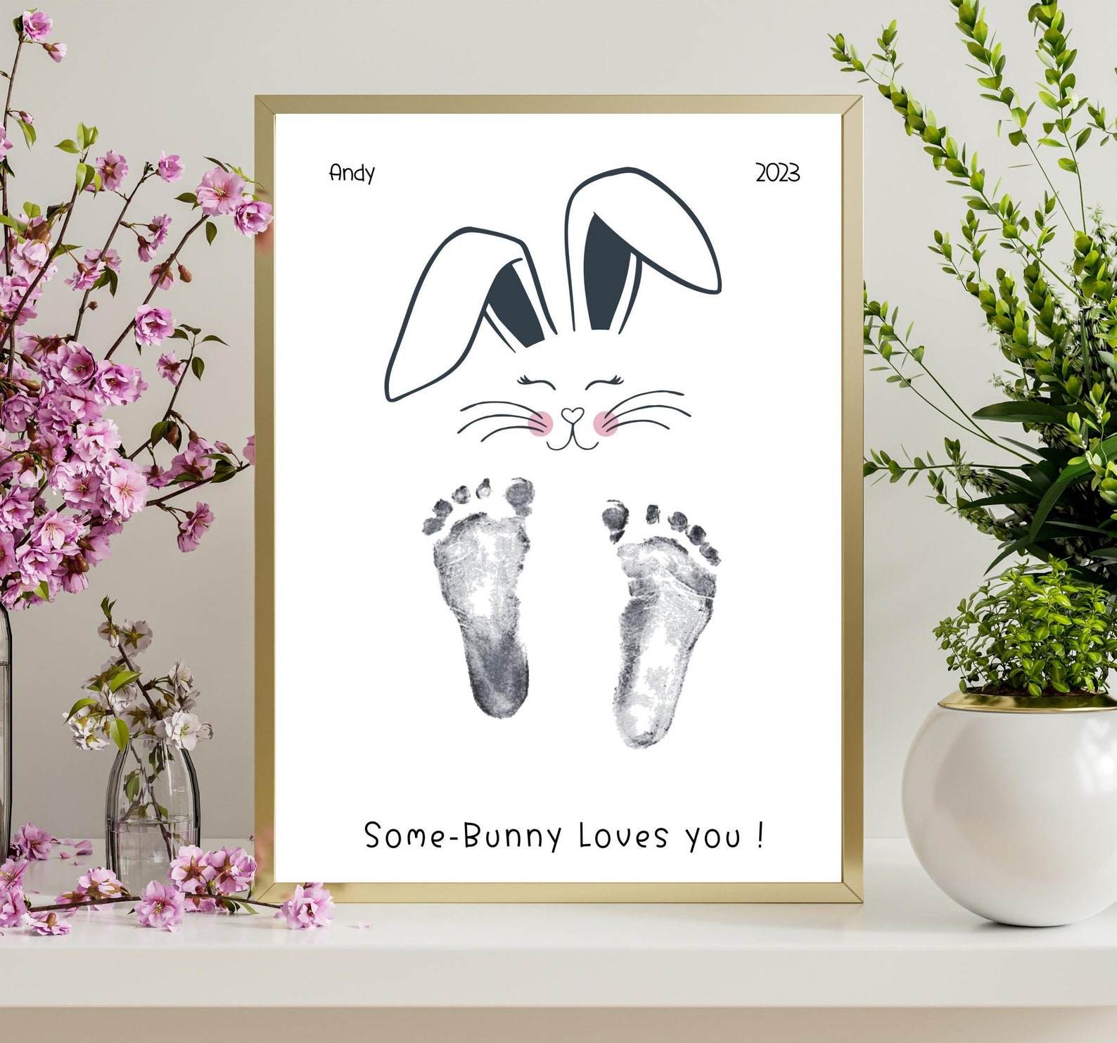 Easter Printable Kids Footprint Keepsake Baby's First Easter Keepsake ...