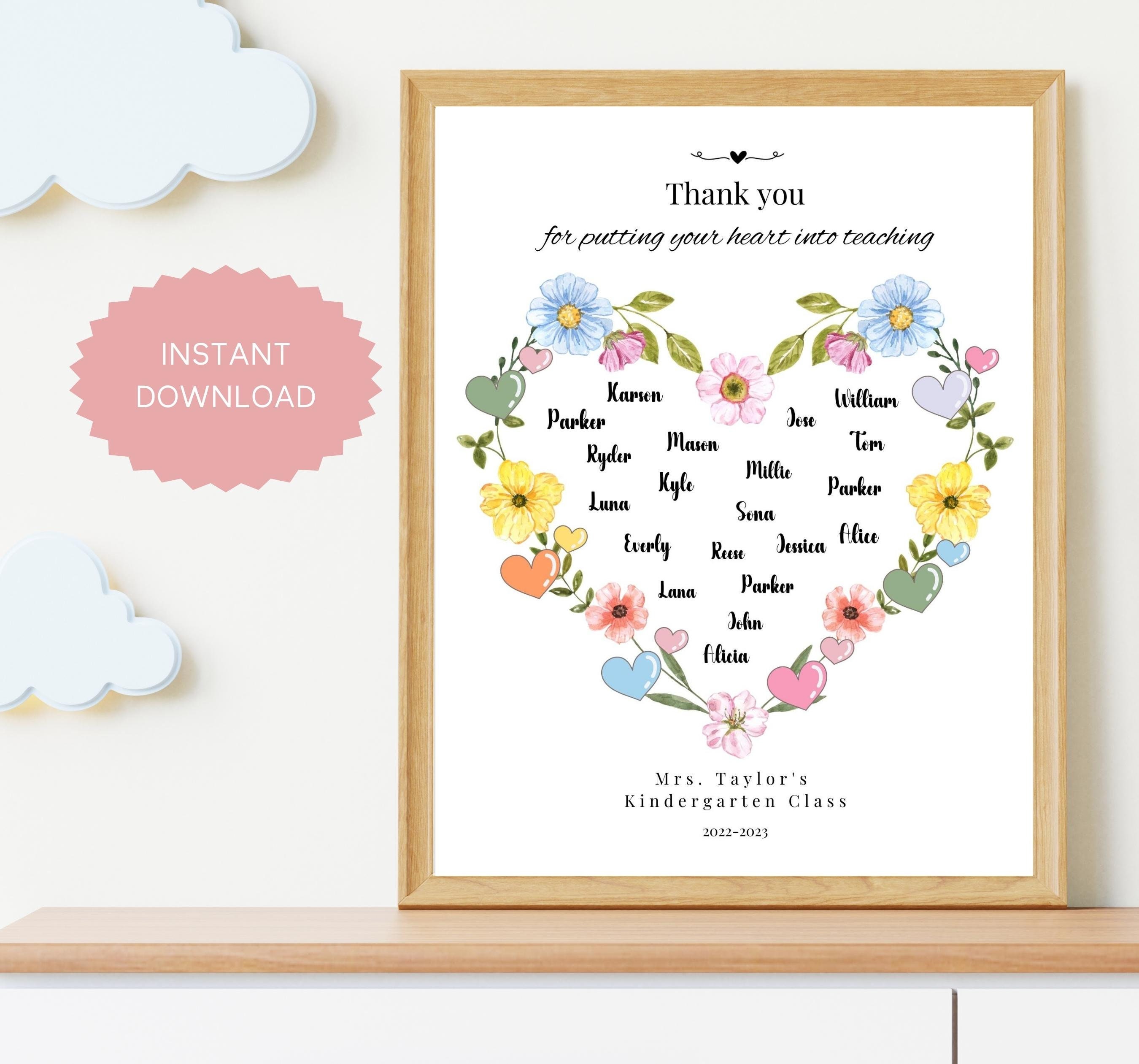 Personalized Teacher Thank You Gift From Students. Custom - Etsy